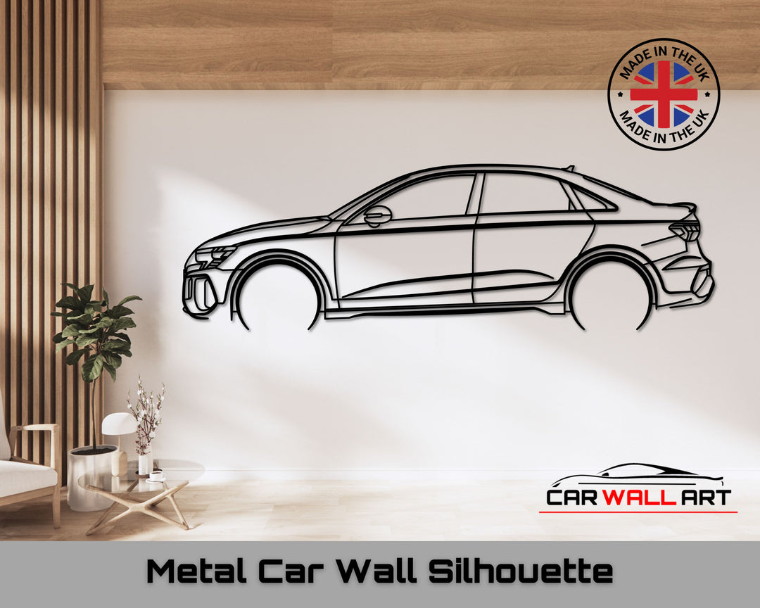 RS3 8Y Saloon, Silhouette Metal Wall Art – CarWallArtUk