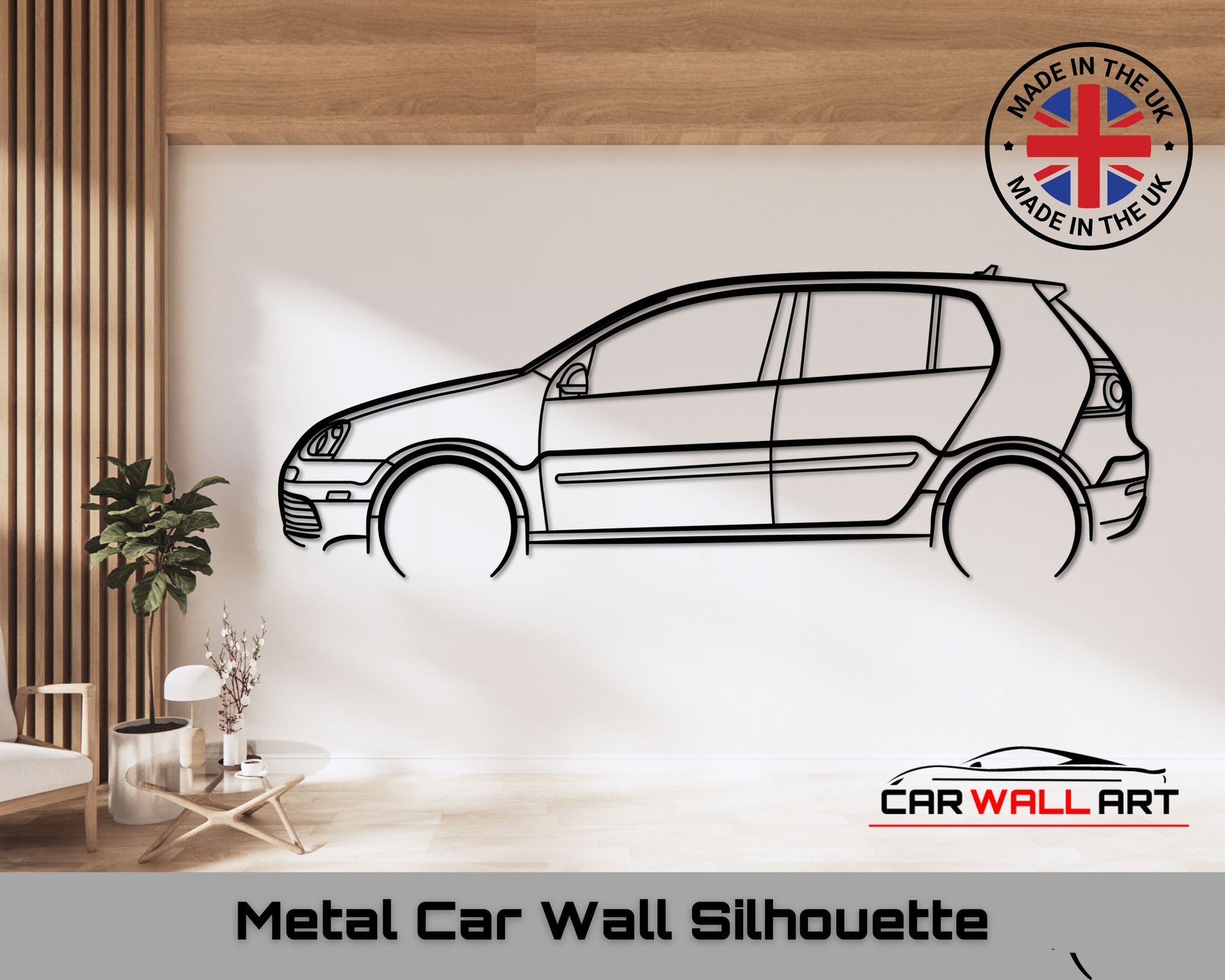 Golf MK5 R32 (4door), Silhouette Metal Wall Art – CarWallArtUk