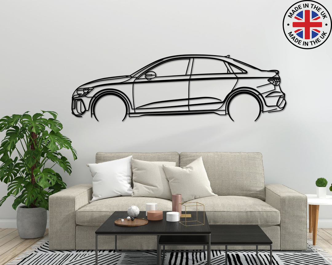 RS3 8Y Saloon, Silhouette Metal Wall Art – CarWallArtUk