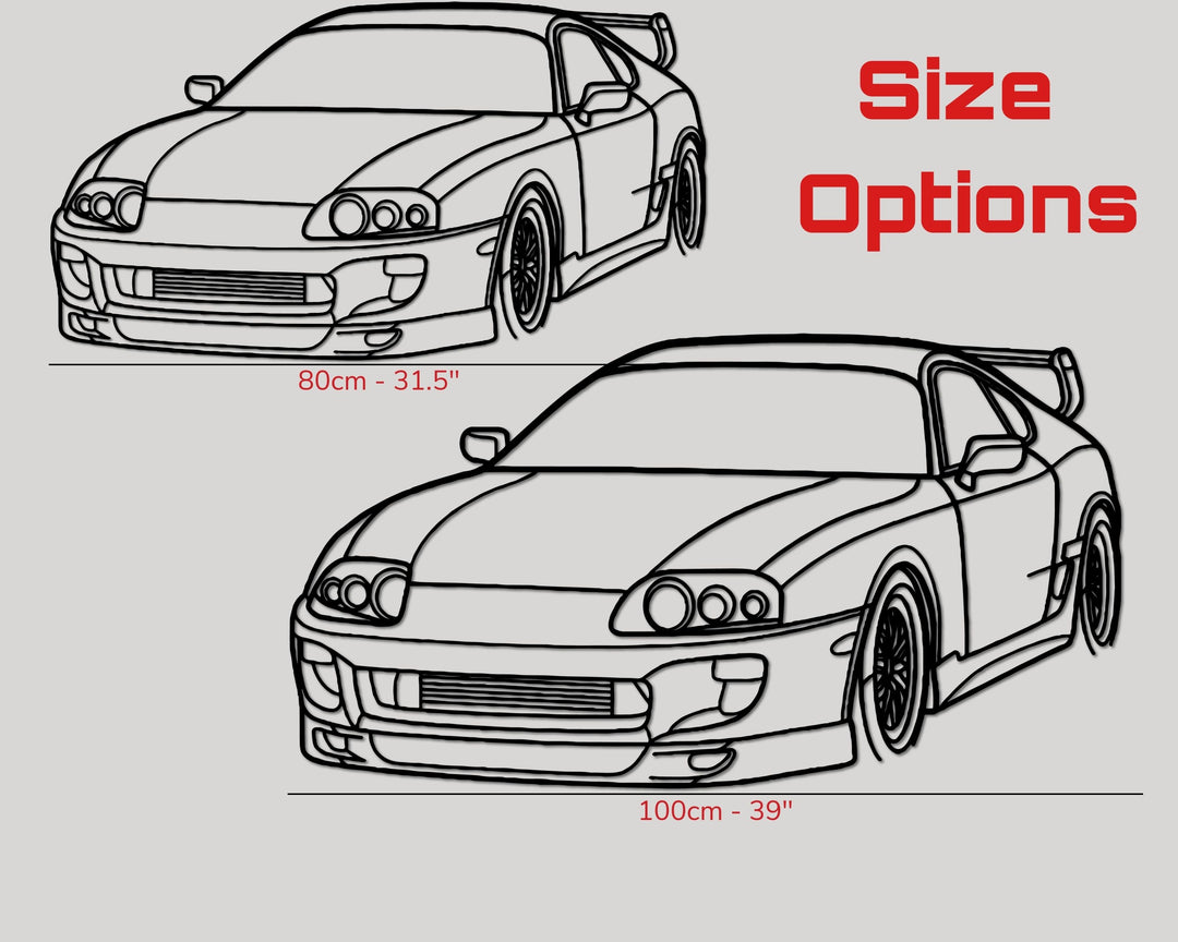 Supra Mk4 front Angle, Silhouette Metal Wall Art – CarWallArtUk