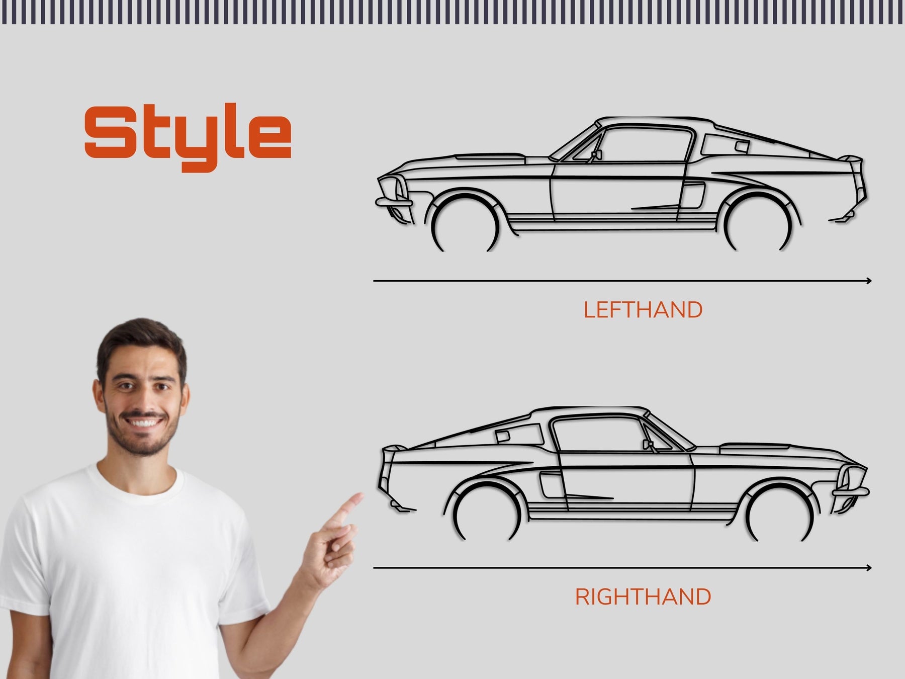 Mustang Fastback 1969, Silhouette Metal Wall Art – CarWallArtUk