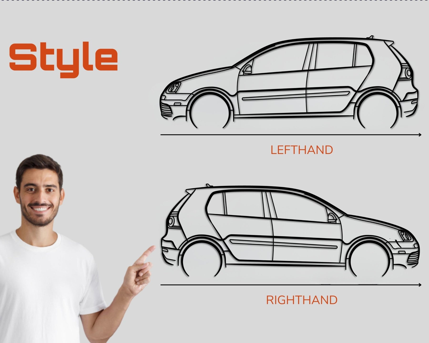 Golf MK5 R32 (4door), Silhouette Metal Wall Art – CarWallArtUk