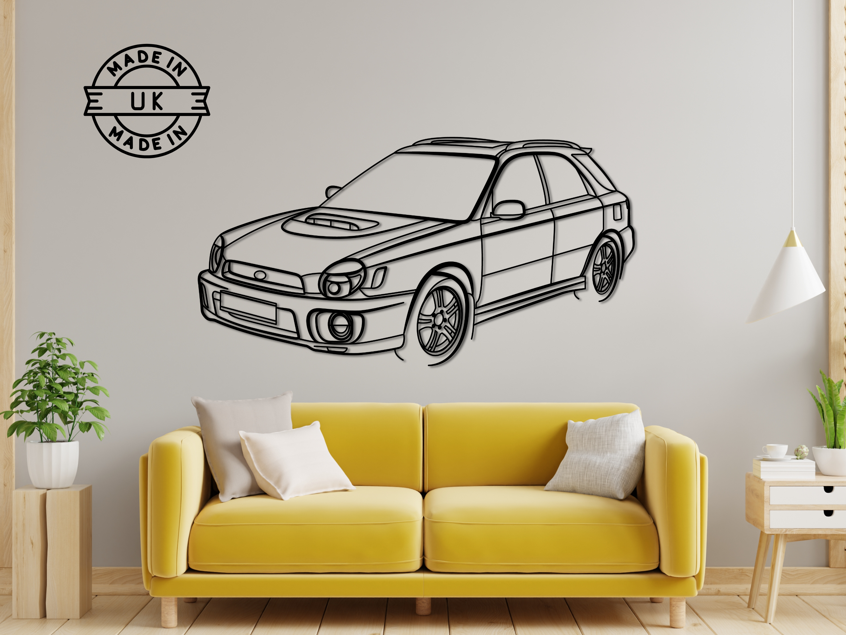 Impreza Estate WRX STI ( Bug-eye) Front Angle, Detailed Silhouette Met ...