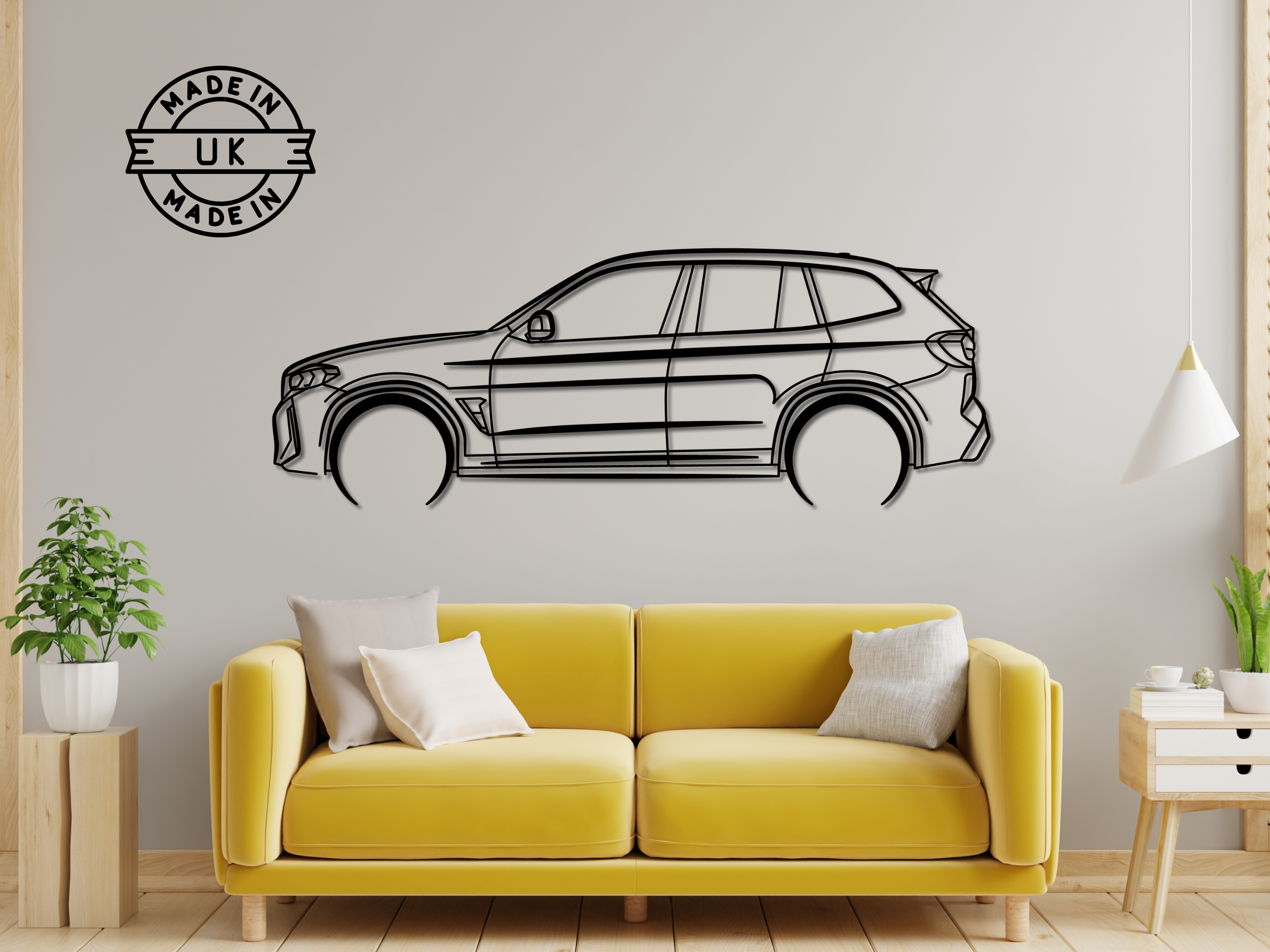 X3 M Competition 2022, Detailed Silhouette Metal Wall Art – CarWallArtUk