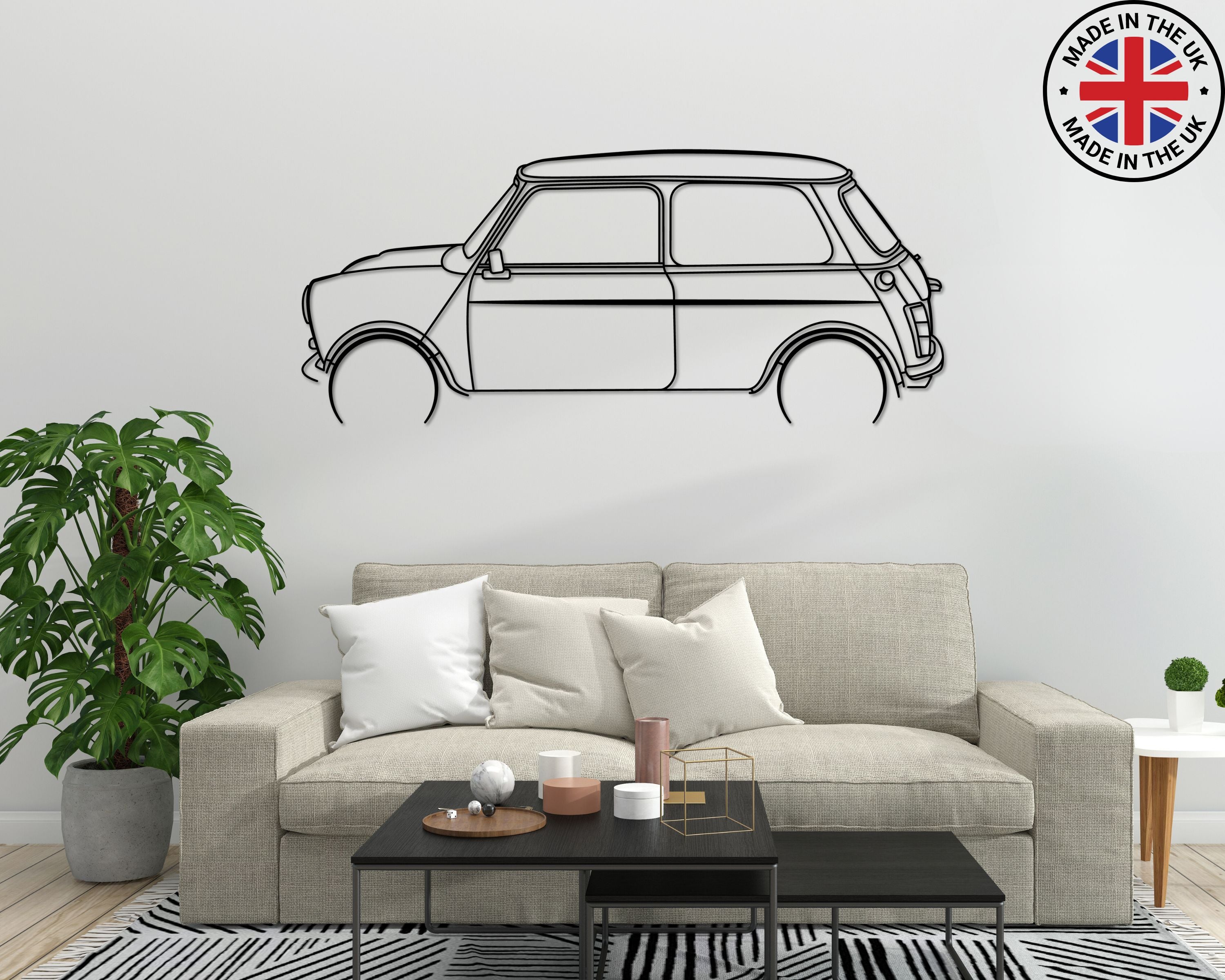Mini Cooper, Silhouette Metal Wall Art – CarWallArtUk